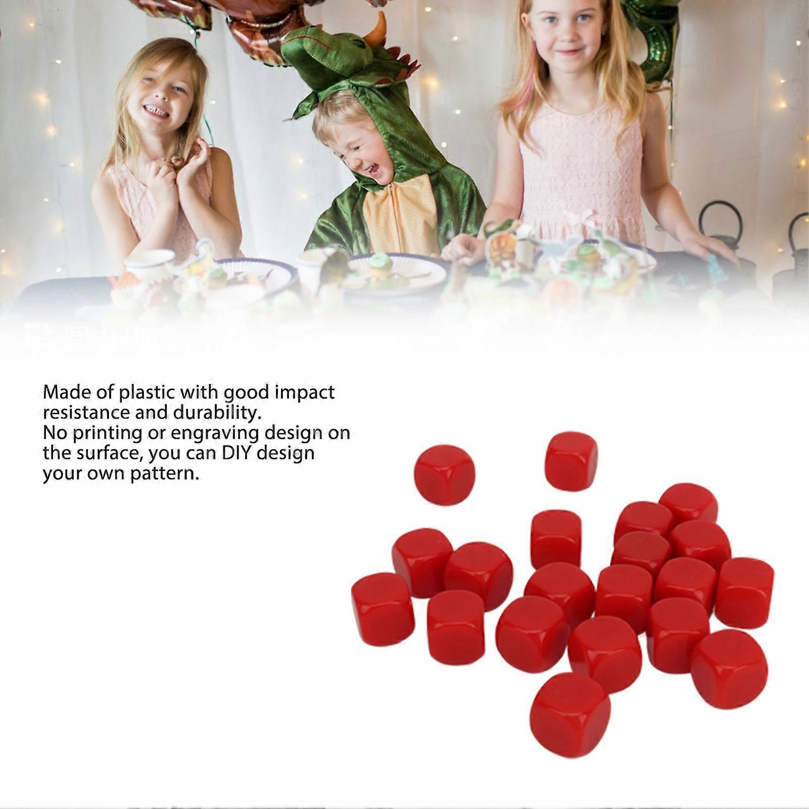 20pcs Dice Round Corner Blank Plastic 16mm Teaching Toys Dice For Board ...