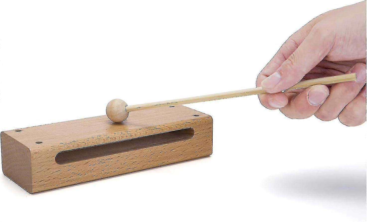 Wood Block Musical Instrument With Mallet Solid Hardwood Percussion ...