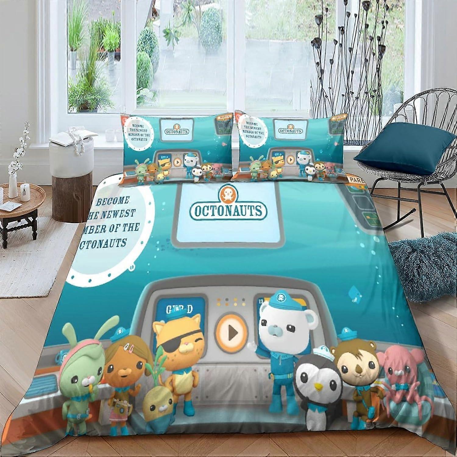 Octonauts Sängkläder Set Tecknad Påslakan 3D-tryckt Sängkläder Set ...