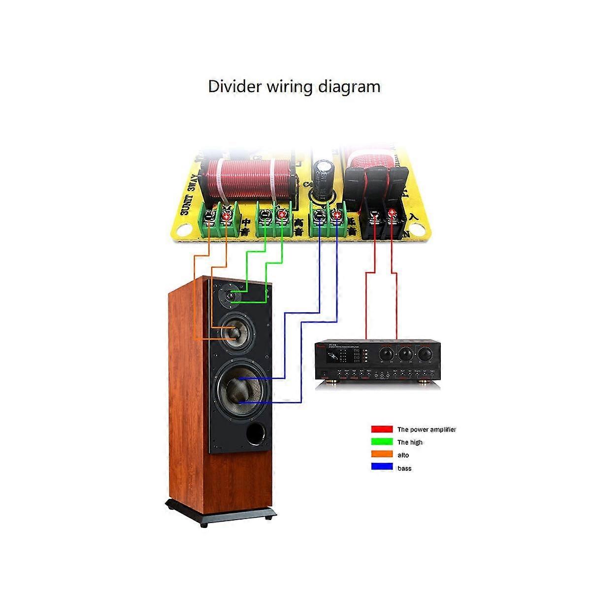 3 Way Frequency Divider Treble+Midrange+ HiFi Crossov Audio Frequency ...