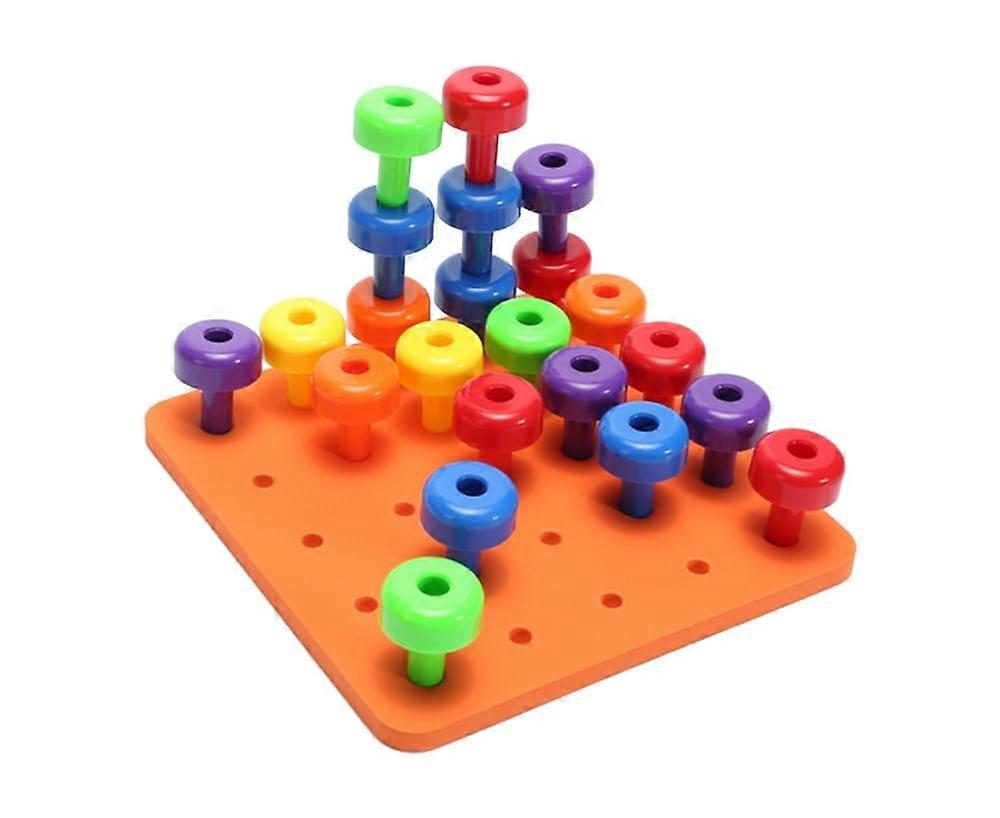 Creative Kids Early Learning Nail Building Block Stacking Peg Board Set ...