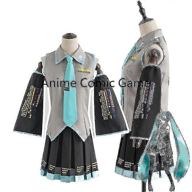 Vocaloid Miku Cosplay Wig Costume Japan Midi Dress Beginner Future Miku ...