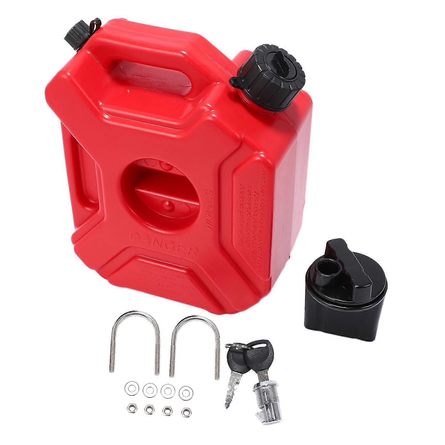 Motorcycle Red 3L Backup Fuel Tank Plastic Petrol Car Spare Container ...