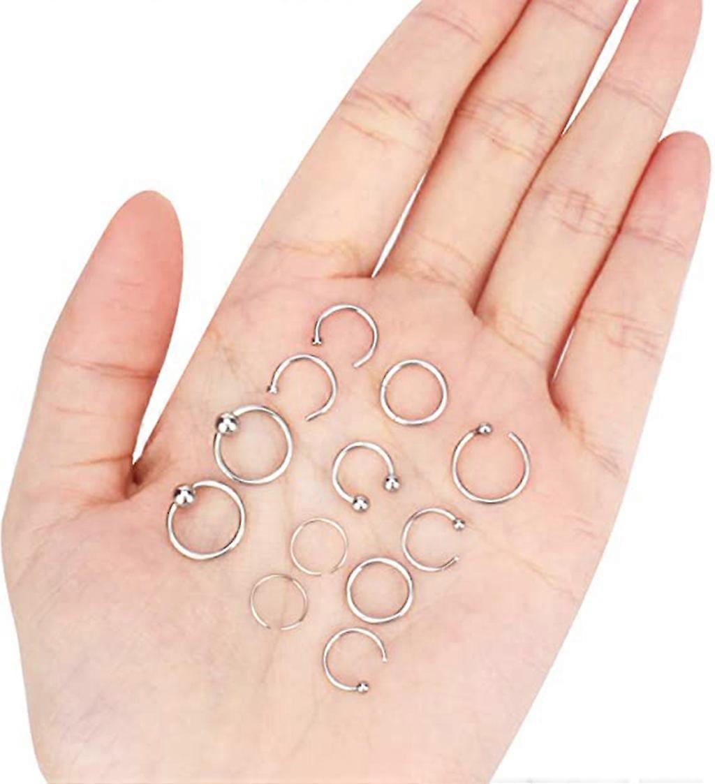 36 Pcs for Titanium Steel Nose Rings Nose Piercings Jewelry Nose Rings Hoops Nose Studs Screw ...