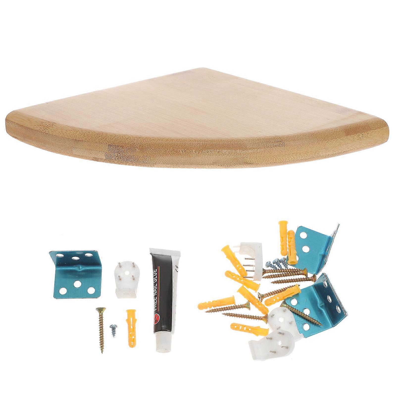 Corner Wall Shelf Wood Bracket Organizer Display Storage Rack Home ...