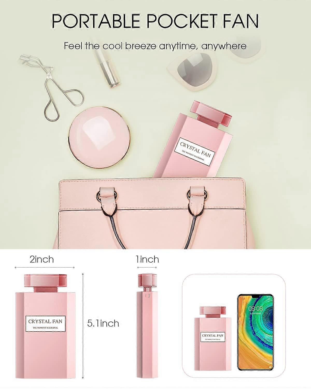 Lady Handheld Fan,Rechargeable Small Personal Fan Powerful Quiet Pull ...