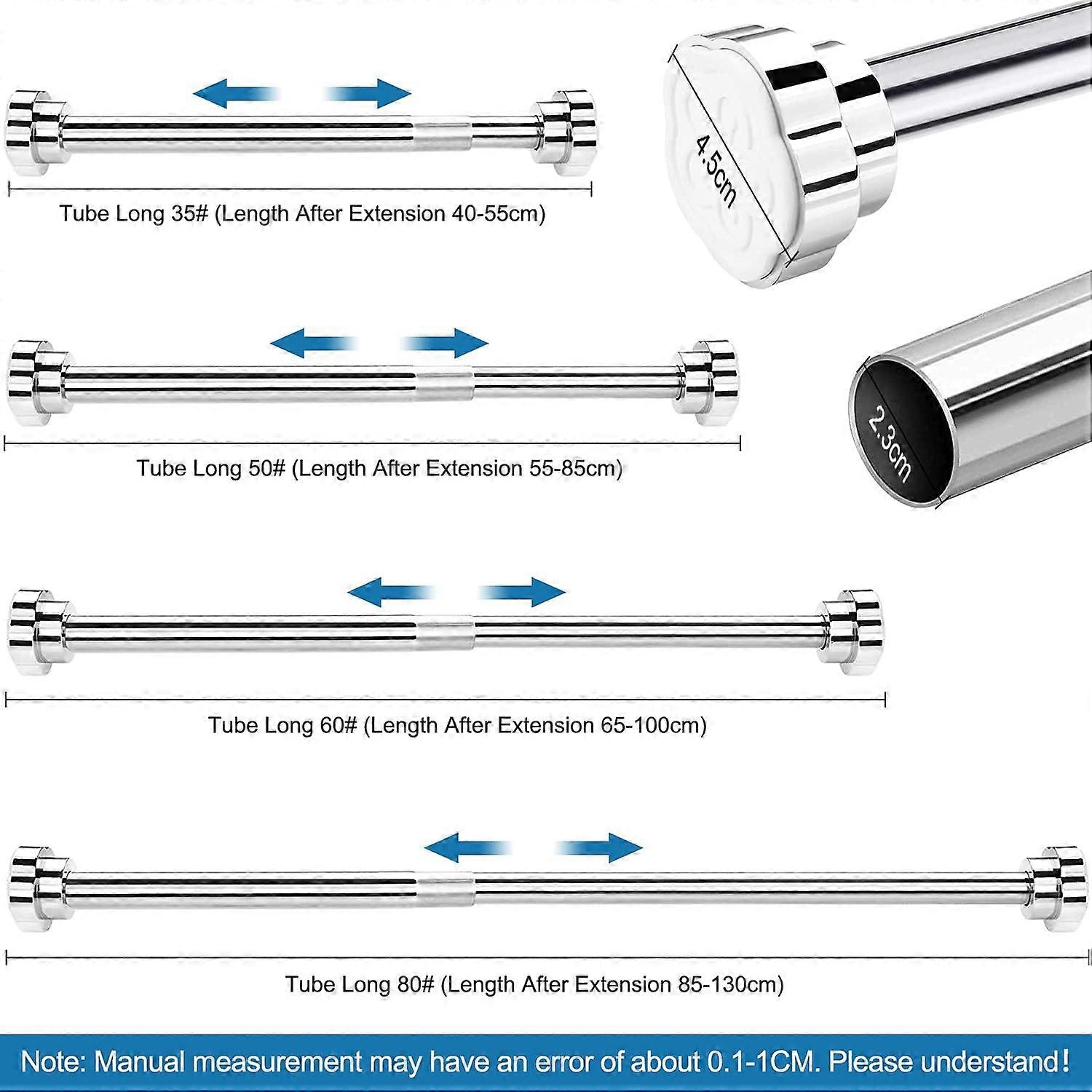 Telescopic rod stainless steel, 40-55cm, curtain rod, tension rod ...