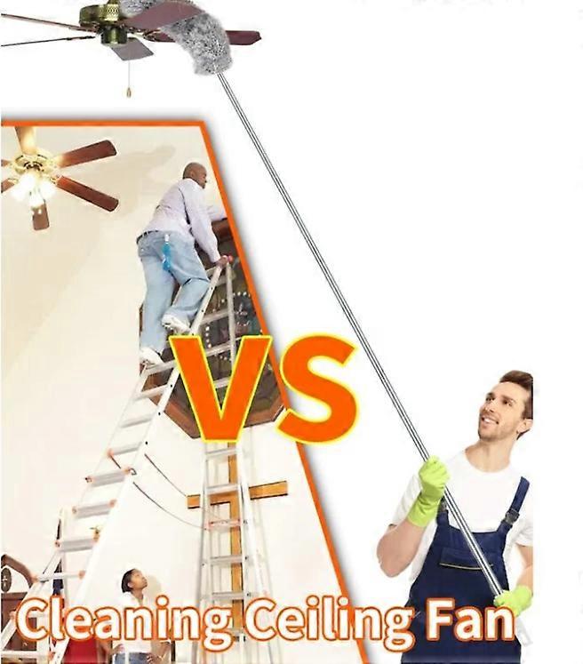 Telescopic Feather Duster 280cm, Wolf Head Telescopic Microfiber ...