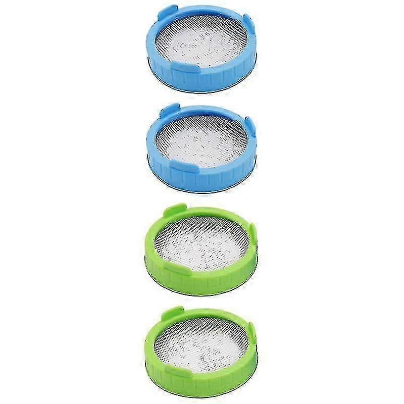 4 Pack Sprouting Lids, Plastic Sprout Lids With Stainless Steel Screen ...