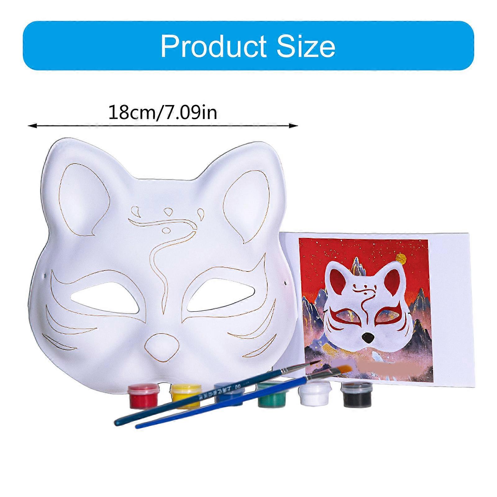 Hand-Painted Foxes Mask Masquerade Mask Unpainted Face Mask Halloween ...