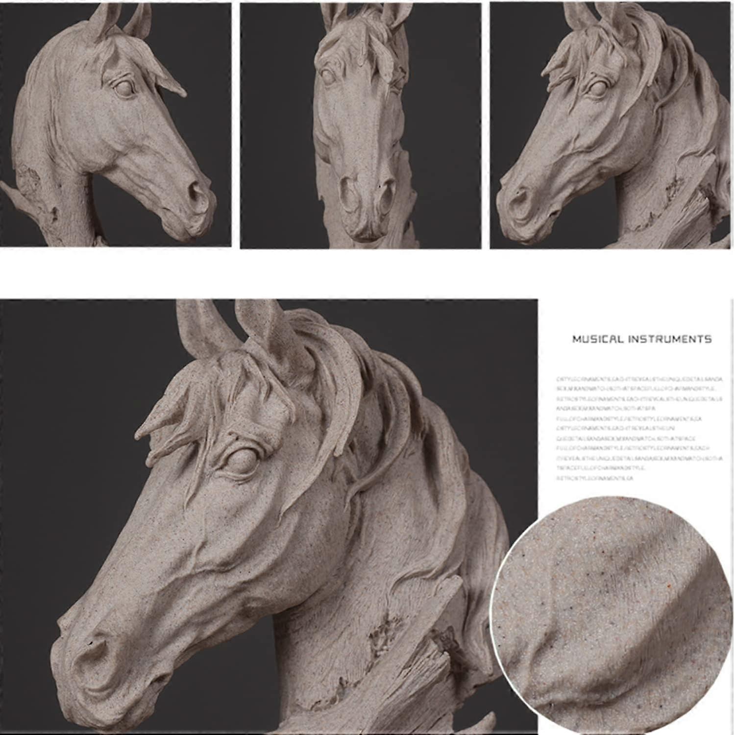 Creative Art Retro Horse head ornament, resin sculpture decorations ...