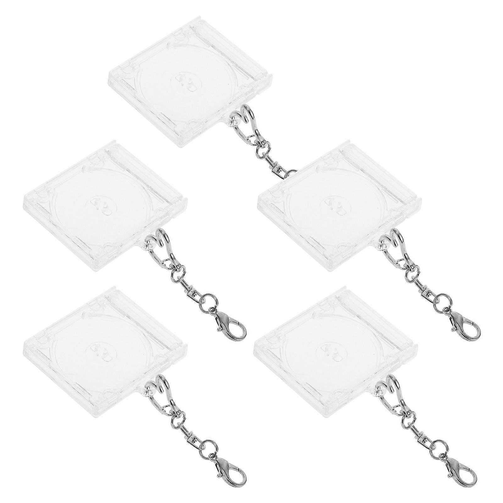 Miniature Cd Keychain Set Featuring 5Pcs Transparent Design Decorative ...