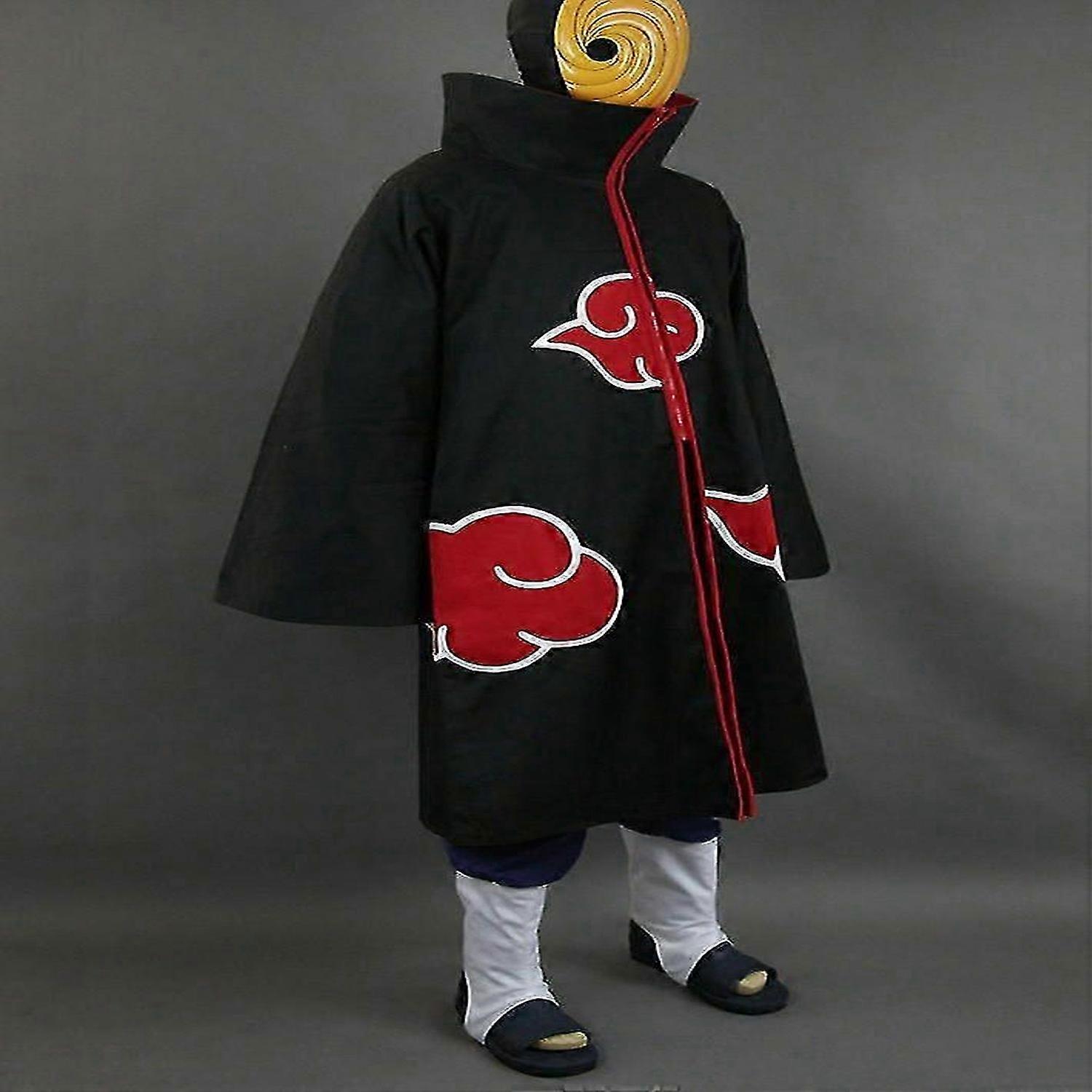 Naruto Akatsuki Tobi Uchiha Obito Robe Cloak Coat + Resin Mask Cosplay ...