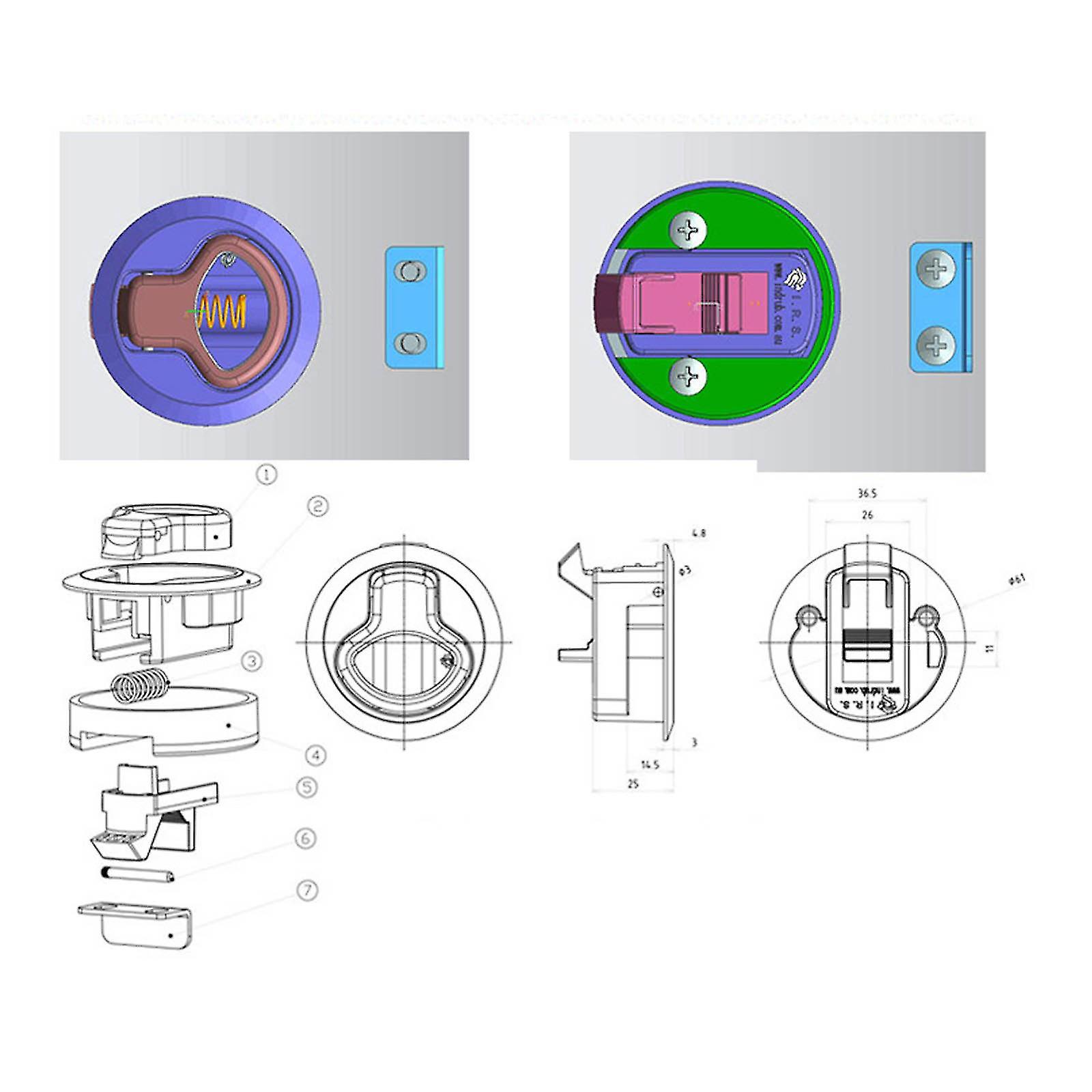 Verrouillage Flush Pull Slam Latch Hatch Lock Boat Hatch Lock pour ...