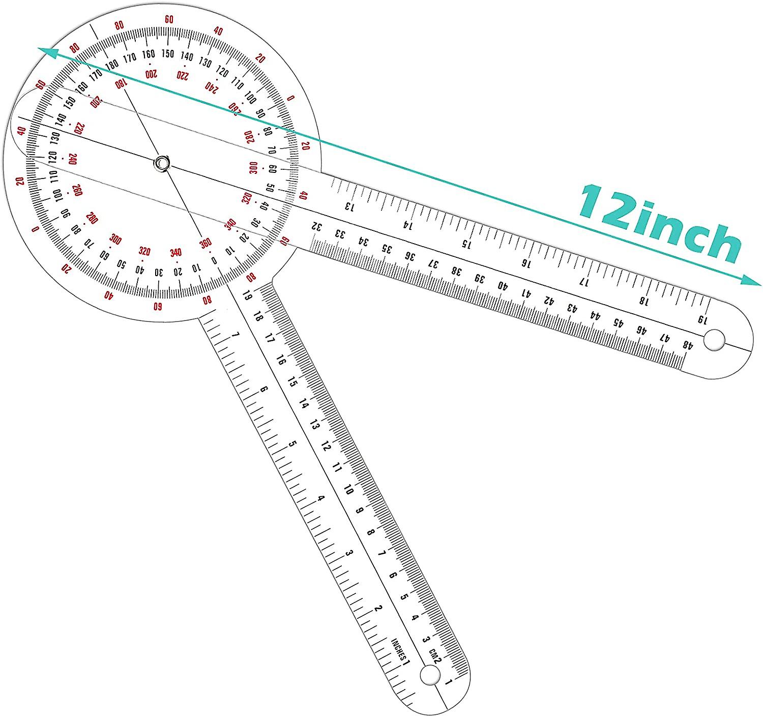 12 Inch Goniometer Transparent Orthopedic Angle Ruler Plastic ...