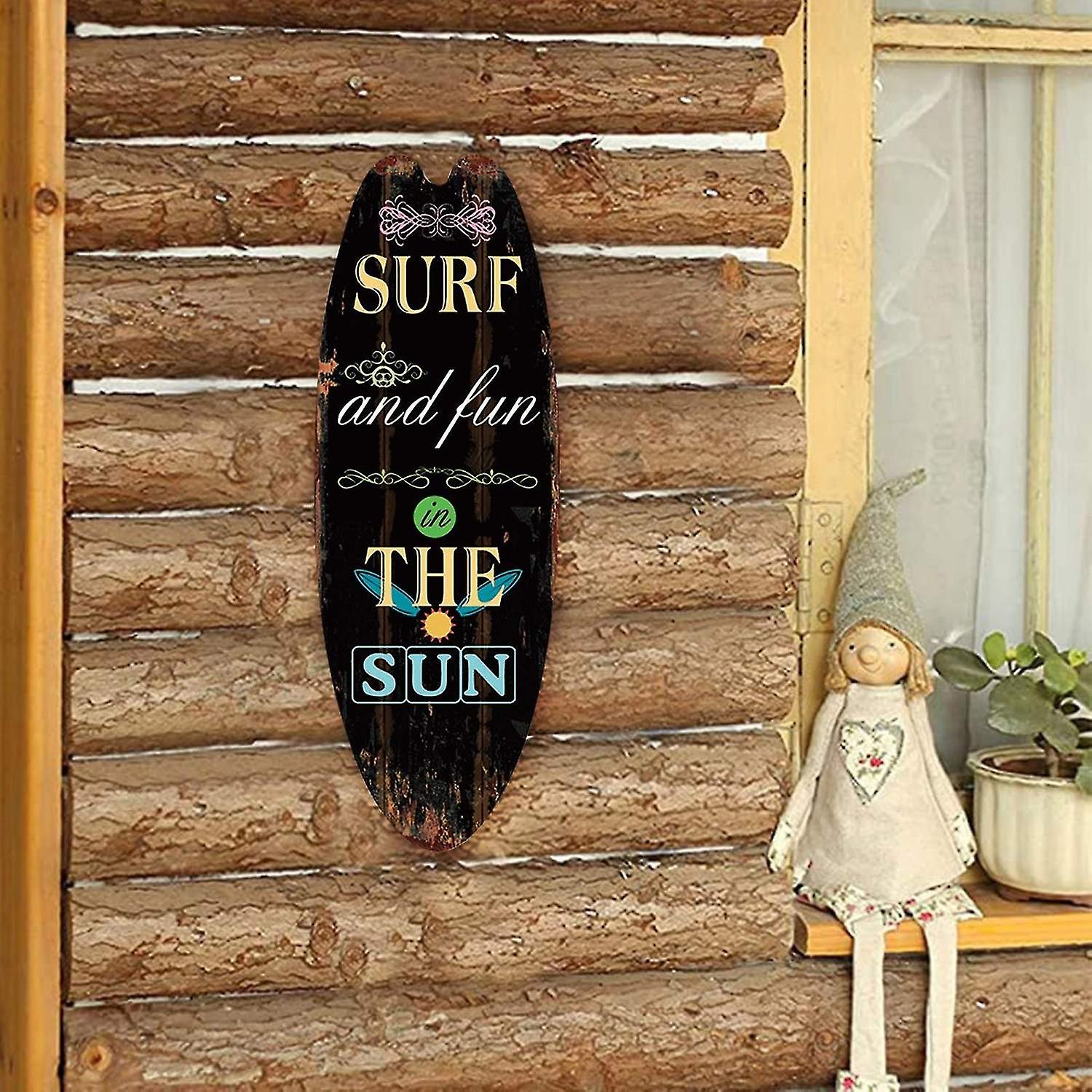 Wooden Surfboard Signs, Tiki Bar Decor Party Decorative Wall Art ...