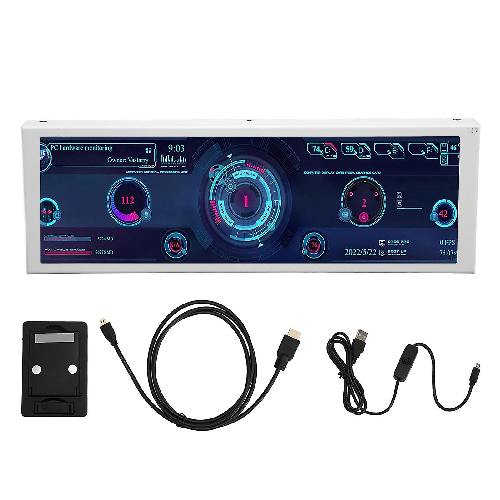 7.9 Inch Pc Temp Monitor Metal Case Ips Cpu Gpu Ssd Data Temperature ...