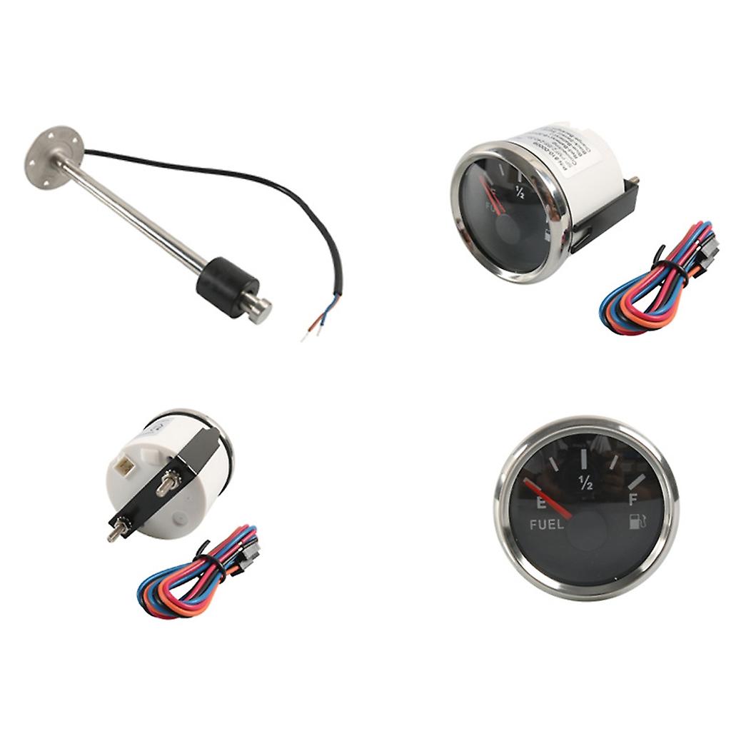 0-190ohm Fuel Float Sensor + Fuel Level Gauge 2" 52mm Fuel Tank Level ...