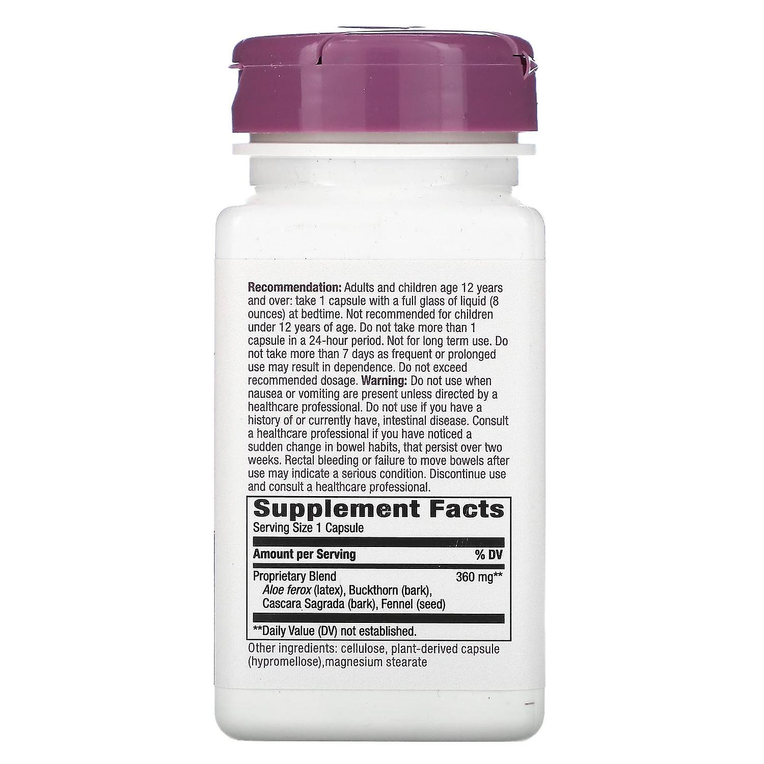 Nature's Way, AloeMaxLax with Cascara Sagrada, 360 mg, 100 Vegan ...