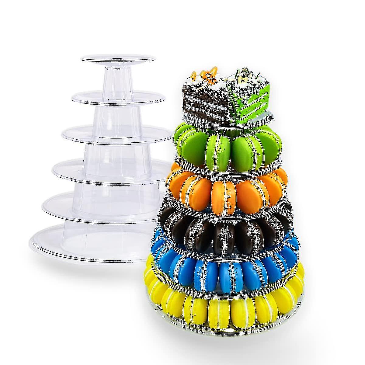 6 Tier Macaron Tower Stand For Wedding Birthday Party, Cupcake Cake ...