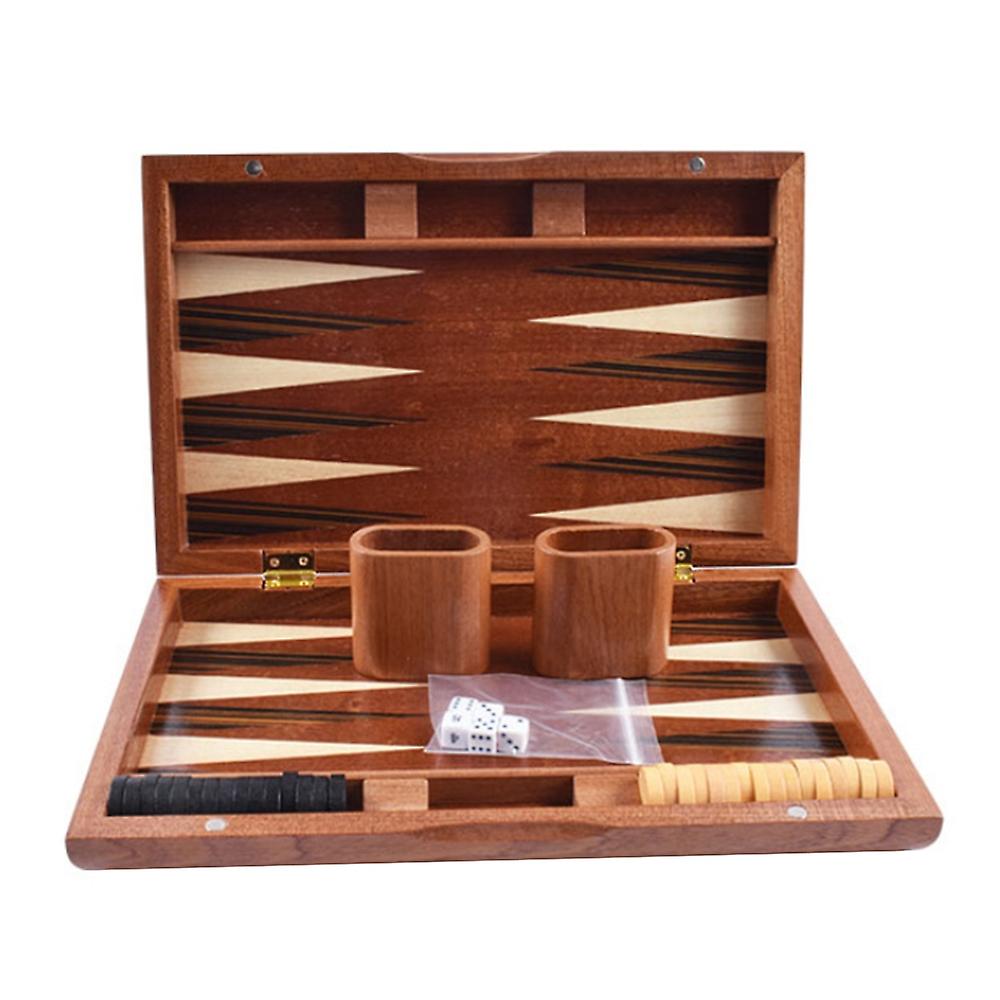 Wooden Backgammon Box Solid Wood Baccarat Chess Set Toy, 17-inch Board ...