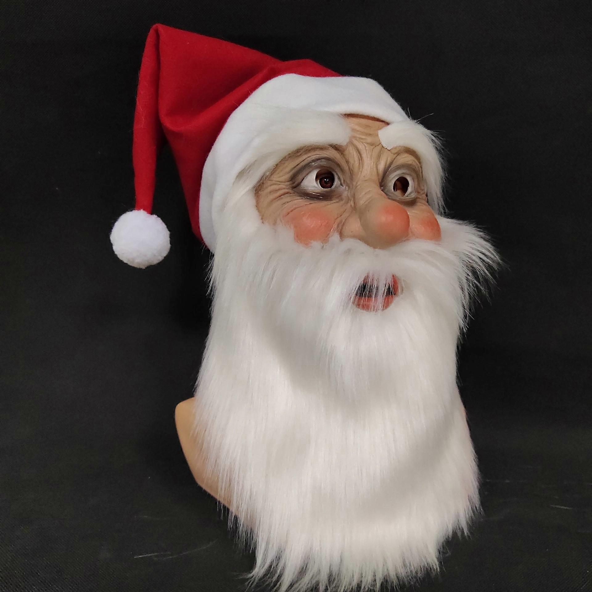 Claus Mask - Christmas Santa Mask Made Of Latex With Beard, Santa Claus ...