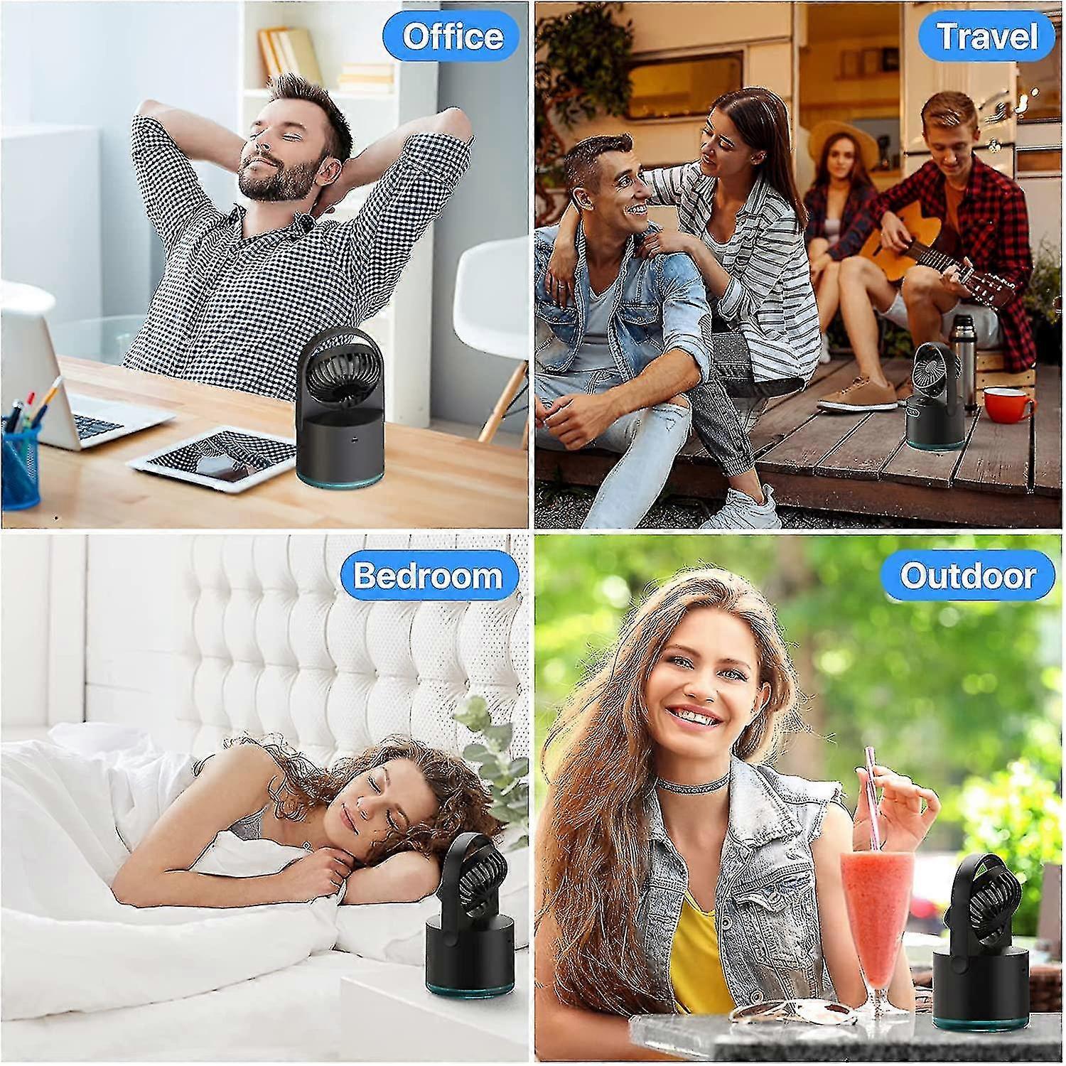 Portable Misting Fan, Rechargeable Cooling Mister Fan With 7 Color ...