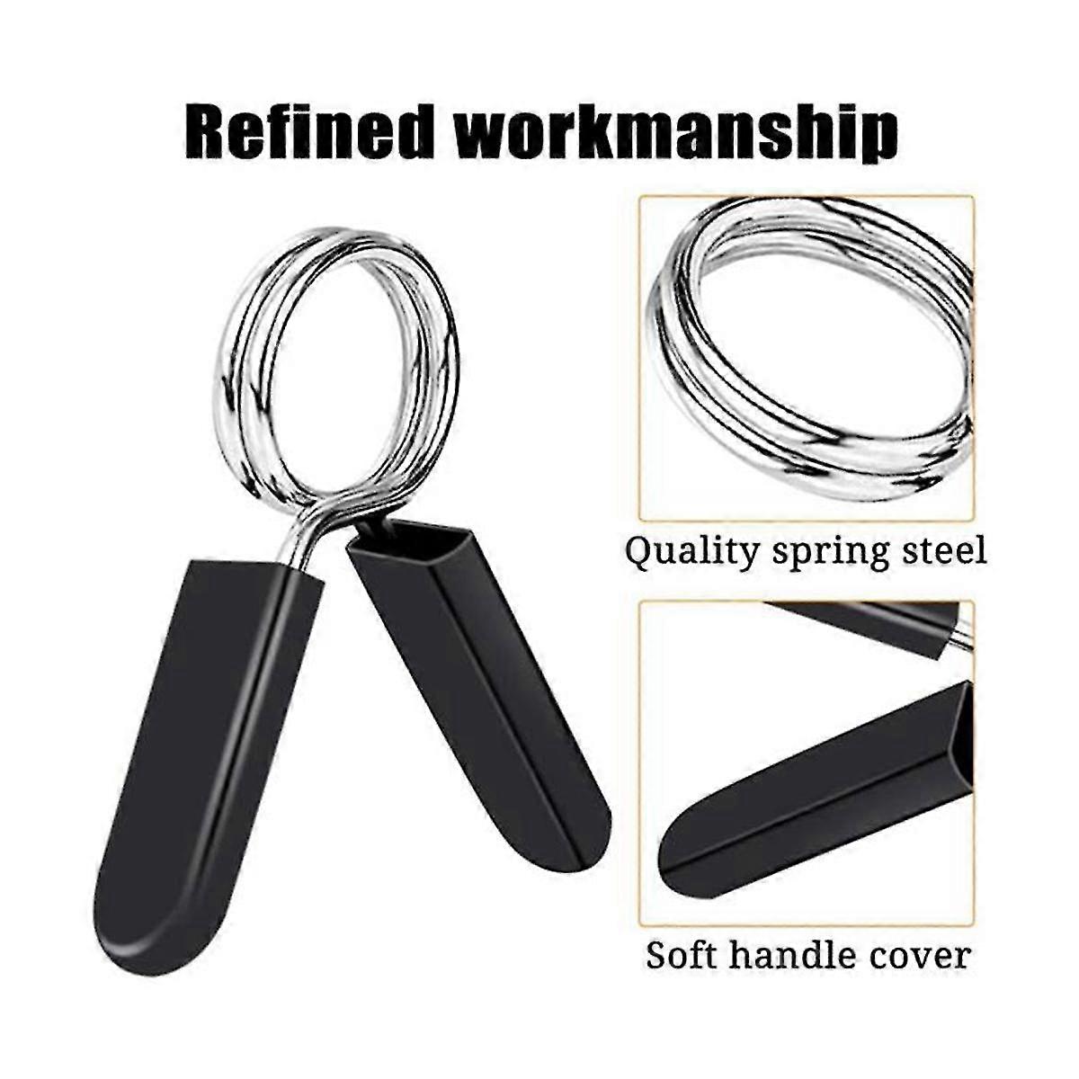 10-Pack Barbell Clamps compatible Standard Barbells, Spring Lock Rings ...