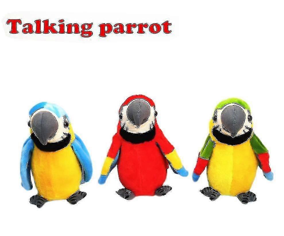 Talking Parrot Repeats You Say Plush Animal Toy Electronic Parrot For ...