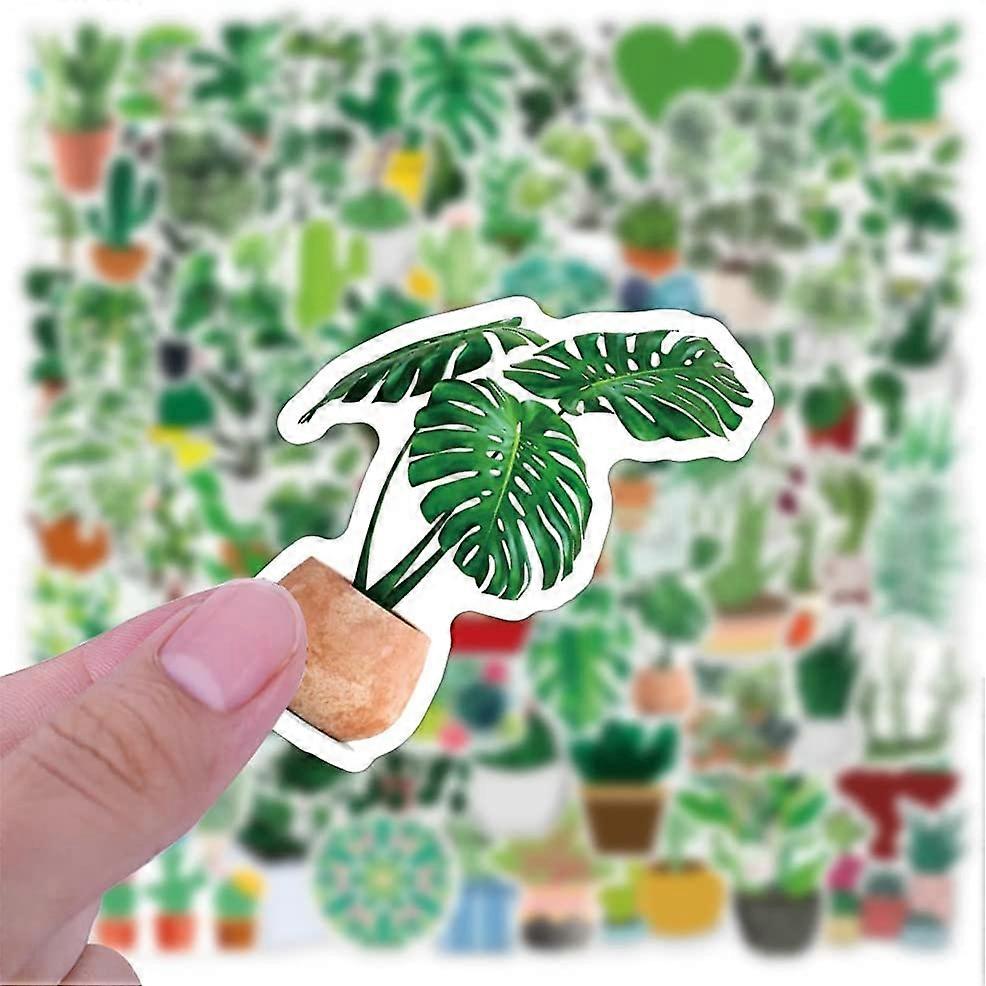 100 Pcs Green Plant Stickers, Greenery Leaf Vinyl Decal, Waterproof ...