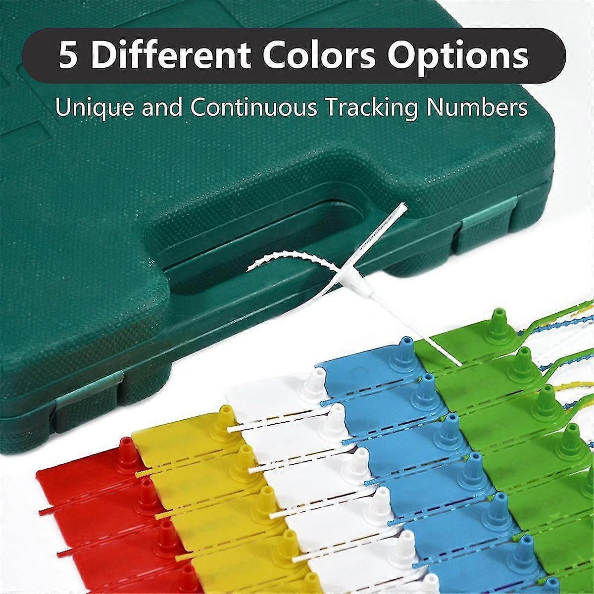 100 Numbered Plastic Security Seals Tamper Proof Tags Pull Ties Secure ...