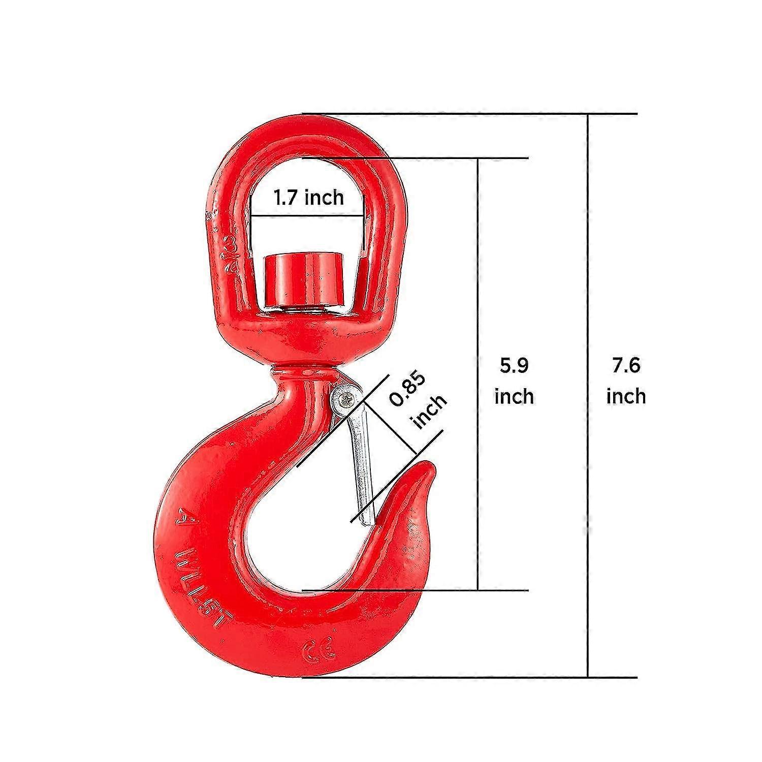 Gribouillage 2 Ton Swivel Lifting Hook With Safety Latch - Heavy Duty 3 ...