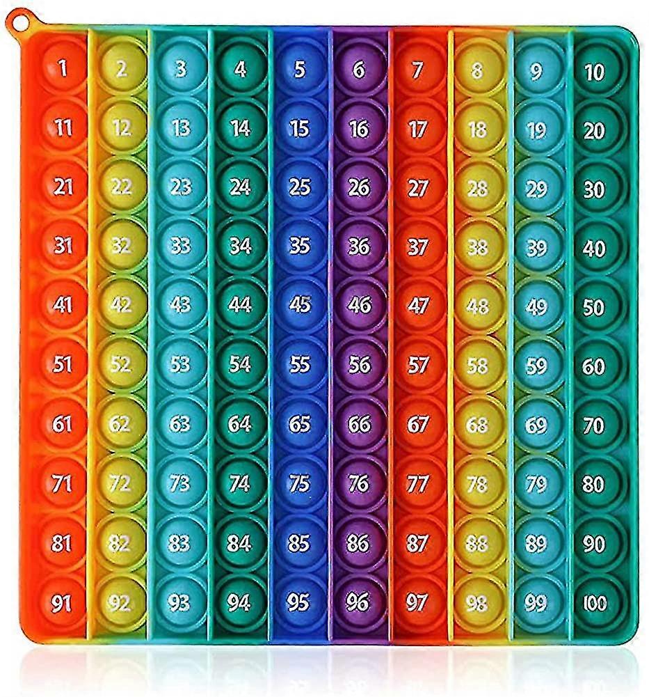 1-100 Numbers Tables Push Pop Square Pop Fidget Toys It Game, Silicone ...