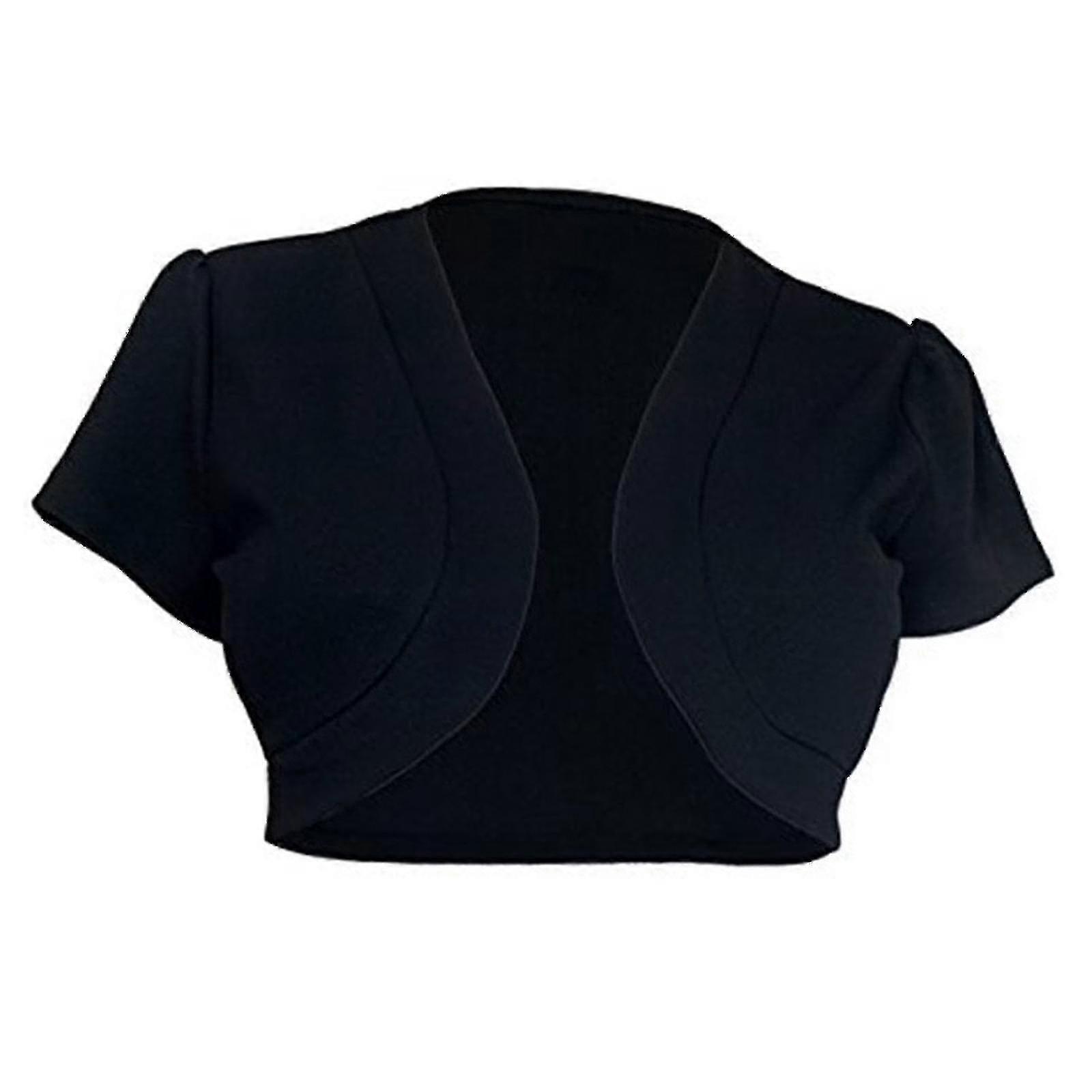 Ladies Fashion Sexy Short Sleeve Solid Color Knit Bolero Shrug Jackets ...