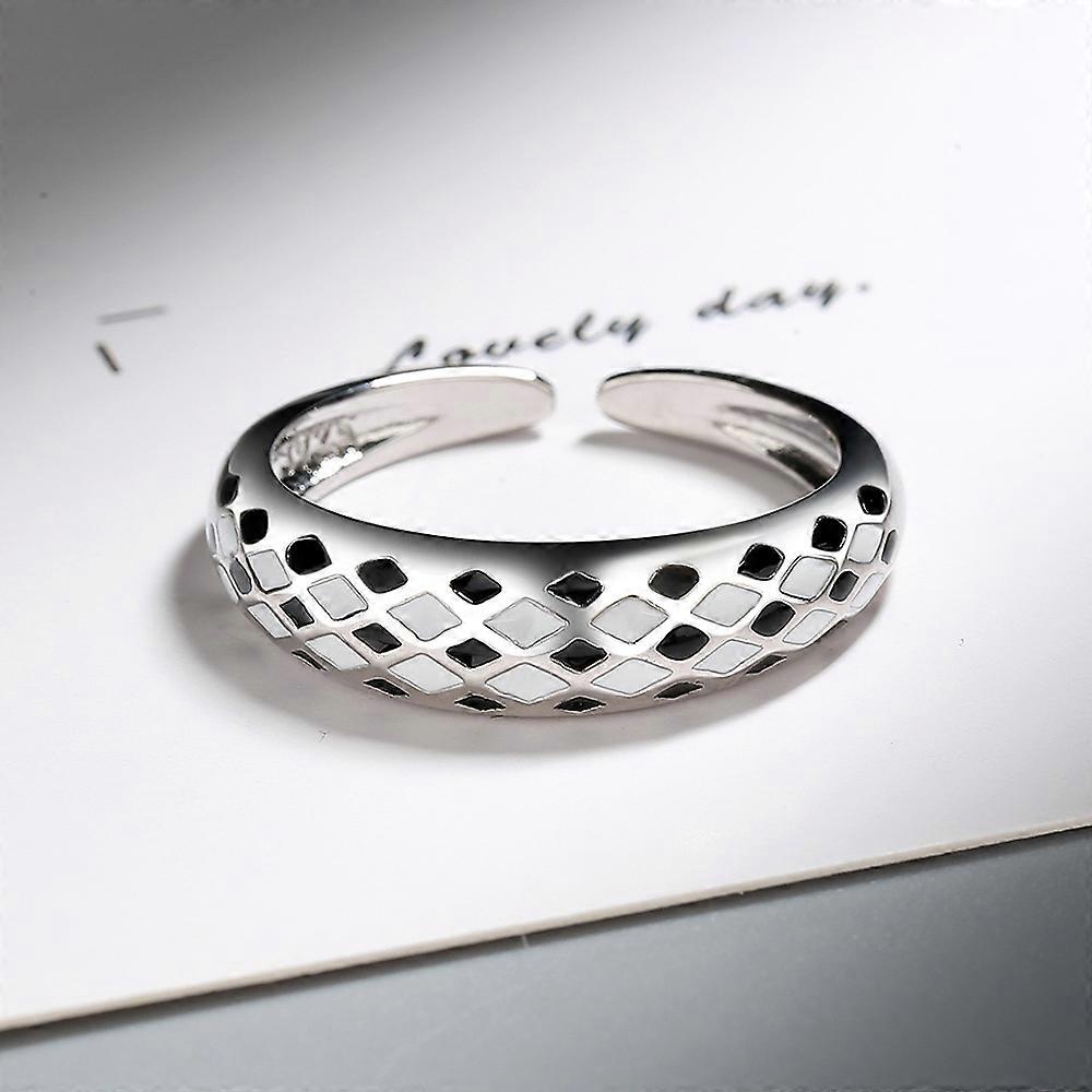 Black and White Checkerboard Ring Adjustable | Fruugo UK