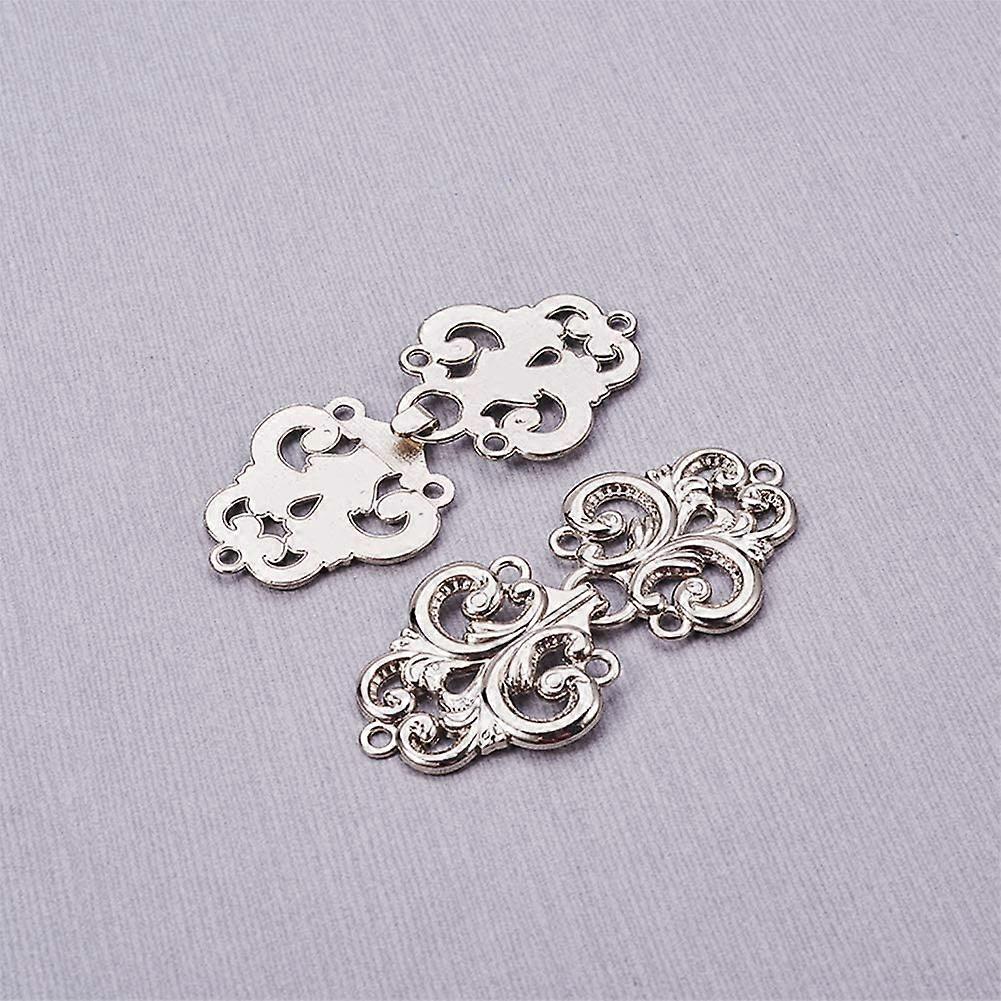 Cloak Clasp Fasteners, 2 Pairs Swirl Flower Cape Fasteners Sew On Hooks ...
