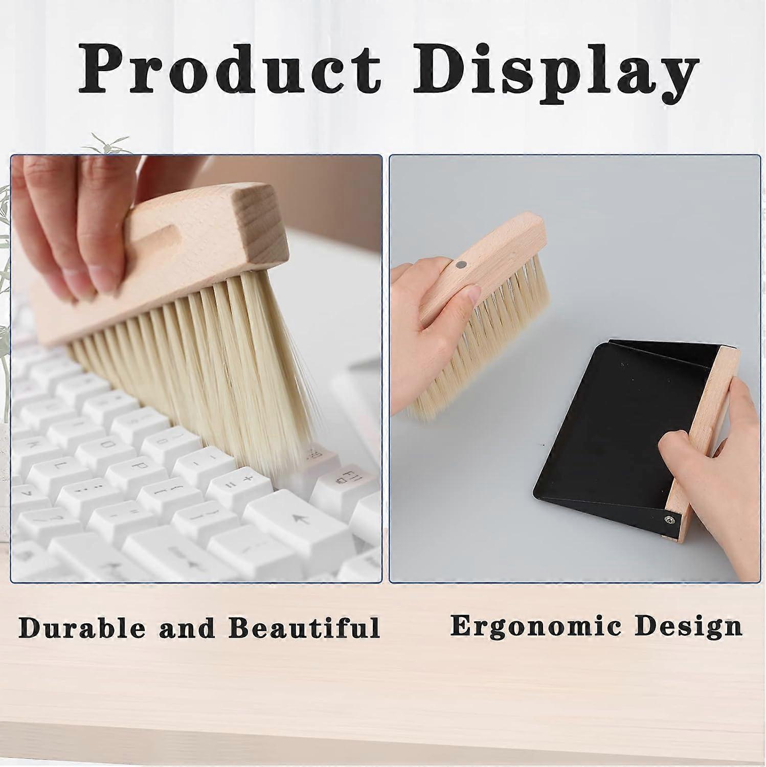 Mini Wooden Table Brush and Dustpan Portable Mini Broom for Sweeping ...