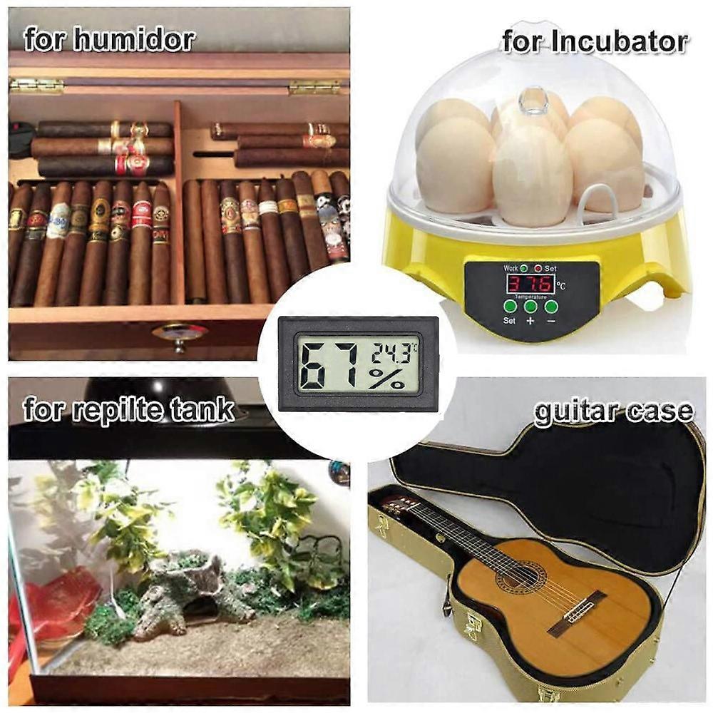 Temea 2/3 Pcs Mini Digital Thermometer Hygrometer with Probe Indoor ...