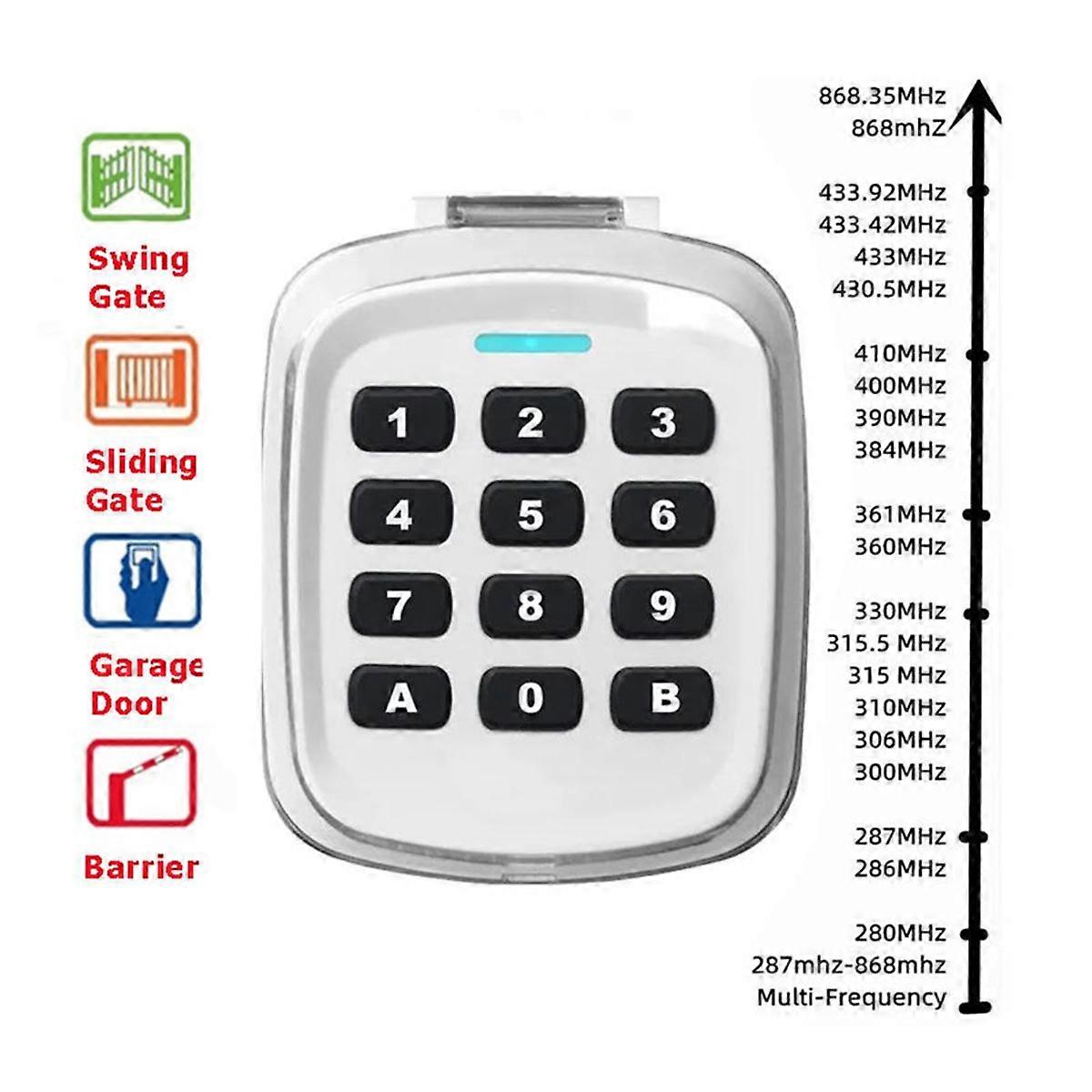 Multi-Frequency 280-868MHz 280-868MHz Gate Garage Door Key Wireless ...