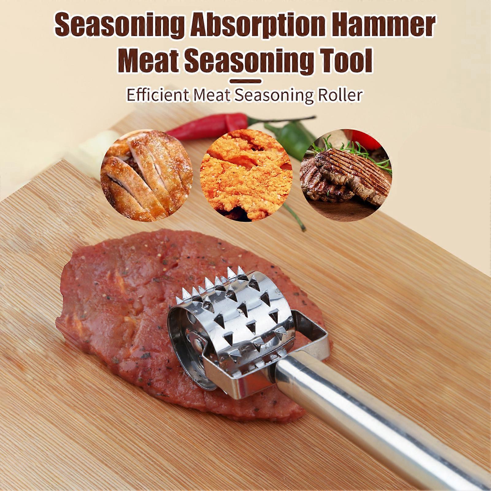 Meat Tenderizer Roller Rolling Hammer Stainless Steel Blade Rotating ...