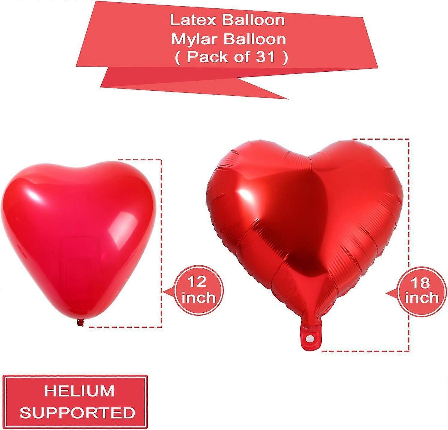 40 Pack I Love You Balloons and Heart Balloons Kit with 1000 Pcs Dark ...