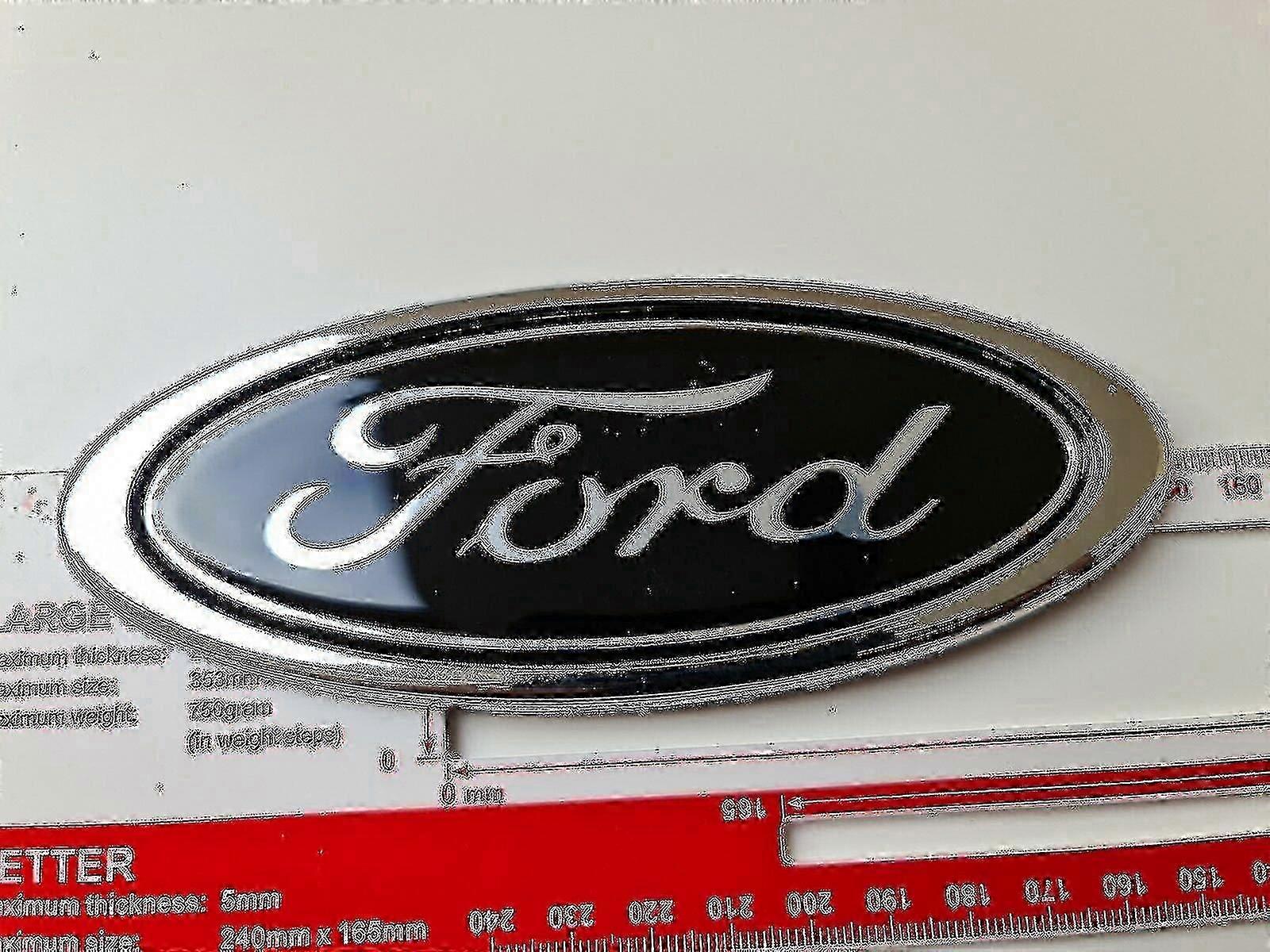 Ford Black Oval 150mm X 60mm Badge Emblem Front Rear Boot Focus Mondeo ...