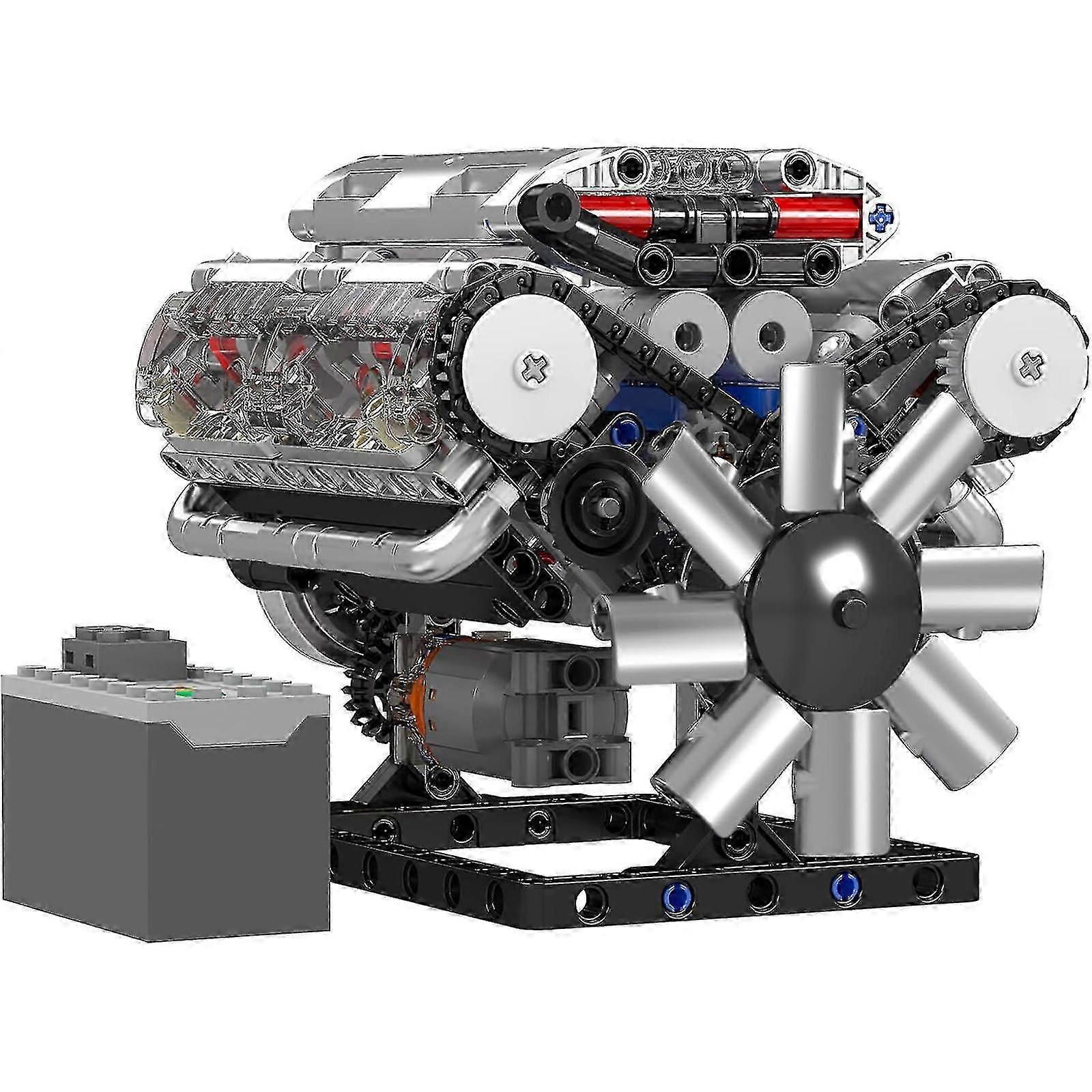 Mould King MOC Technology (V8) Eight Cylinder Inline Gasoline Engine ...