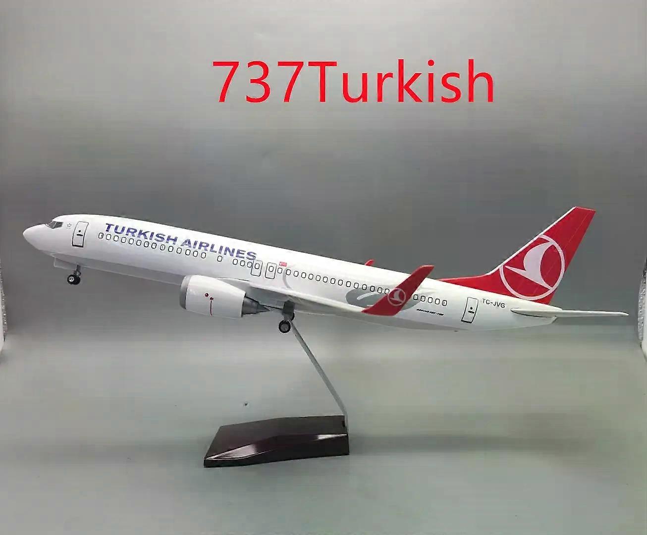 Modelo de Aeronave da Turkish Airlines 47cm Avião de Resina com Luz e ...