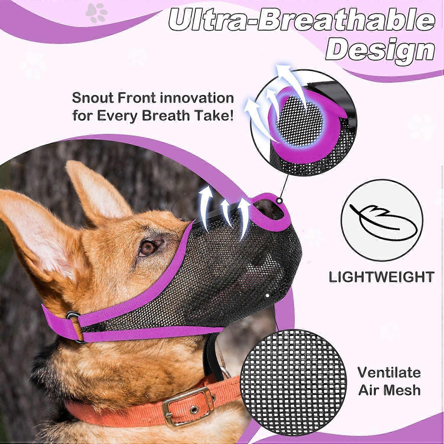 Dog Muzzle,Mesh Muzzle Large Medium Small Dogs Front Opening Design ...