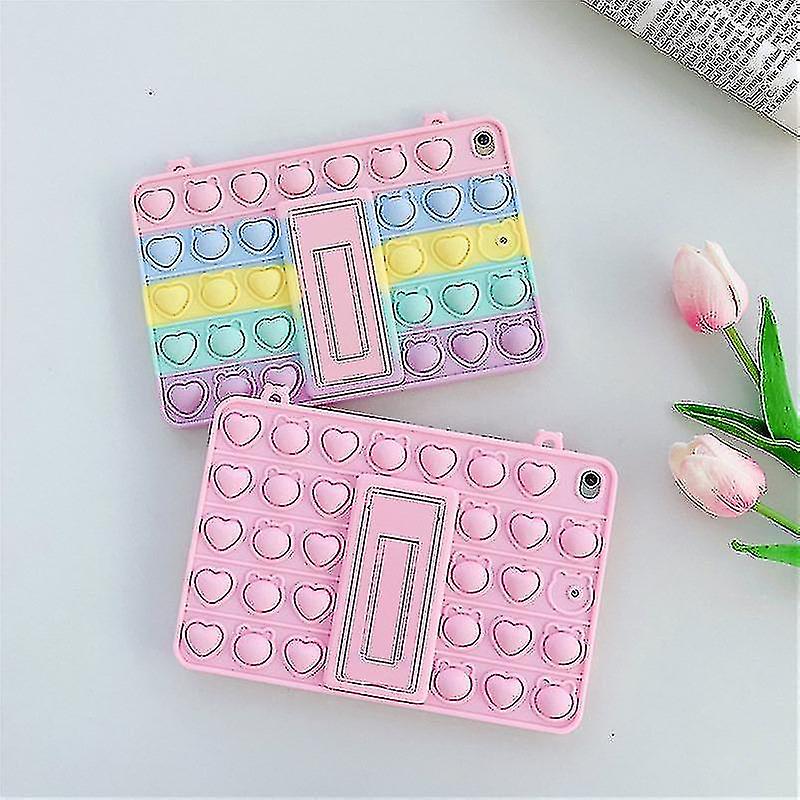 Push Bubble Fidget Toy Silikone Sød taske til iPad med Lanyard ...