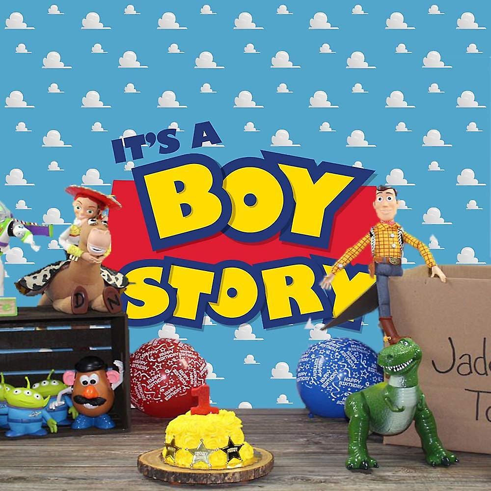 It's A Boy Story Backdrop Birthday Party Theme Photo Background Blue ...