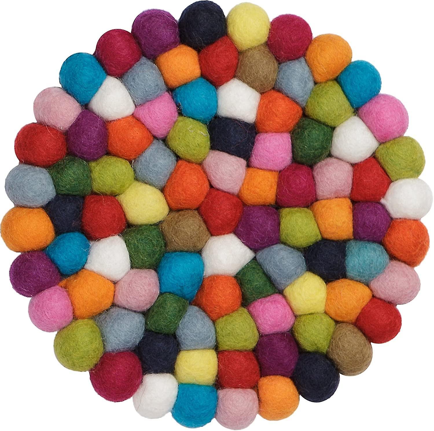 Yoga With Round Felticrafts Pot Coasters Made Of Felt Handmade Colorful ...