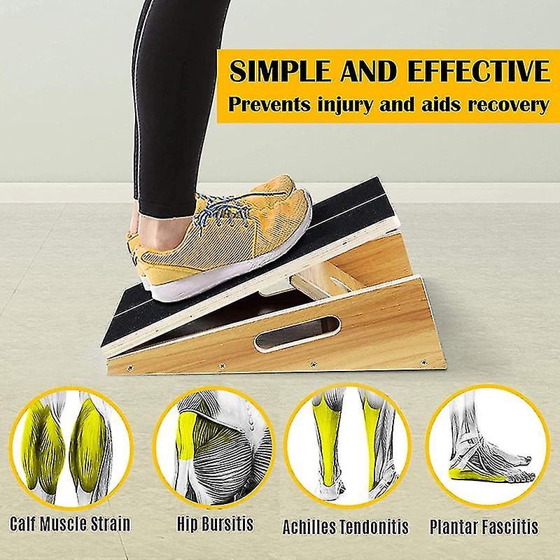 Wooden slant board adjustable incline board and calf stretcher slant ...