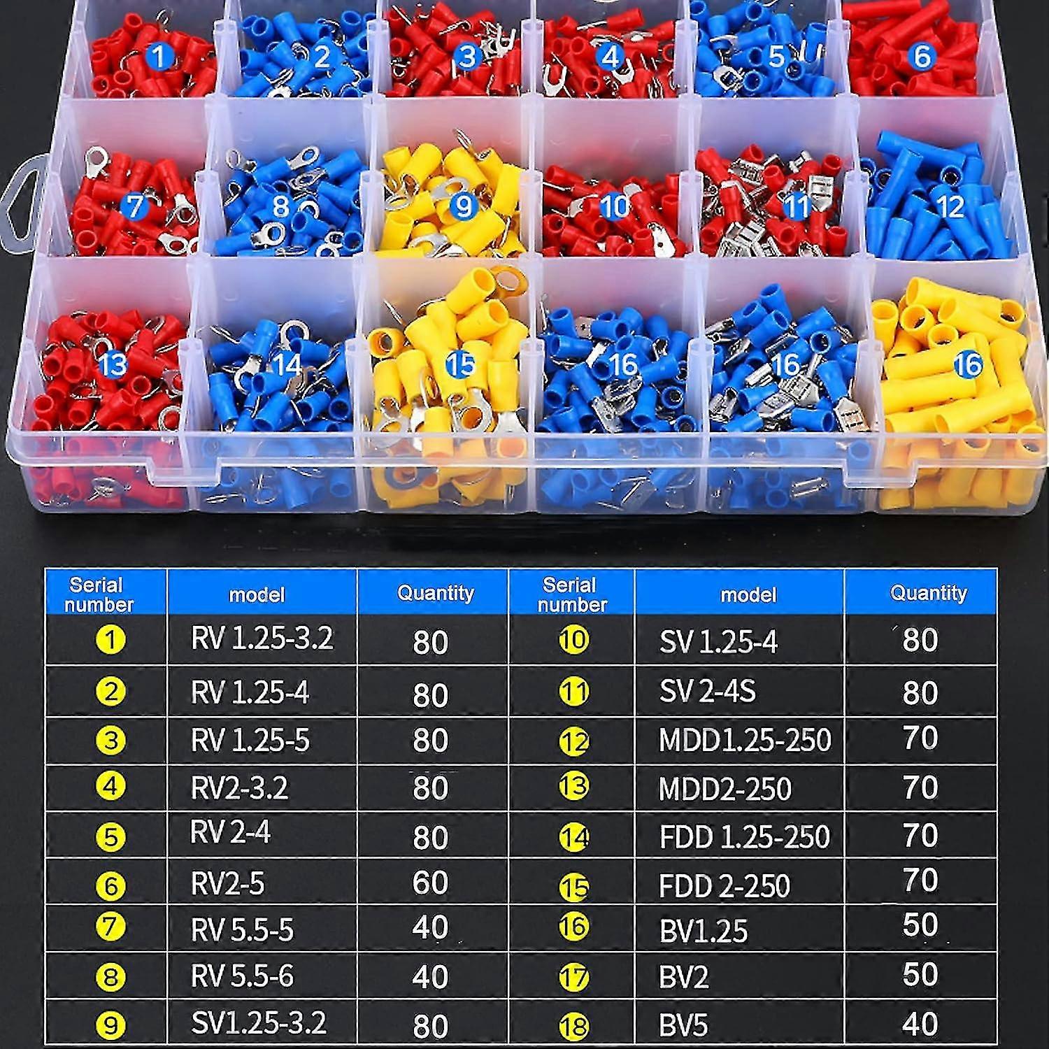 Crimp Terminal, 1200 Pieces Car Electrical Terminals, Spade Terminals ...